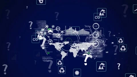 Scope scanning over world map over digit... | Stock Video | Pond5