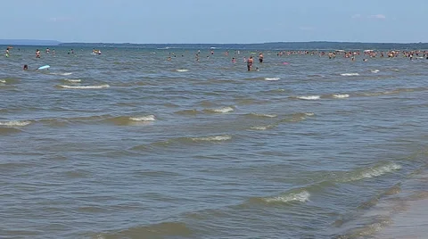 Scorching hot summer beach scenes on san... | Stock Video | Pond5