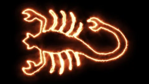 Scorpion symbol with fire effect on plai... | Stock Video | Pond5