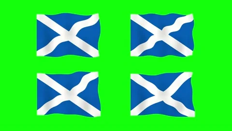 Scotland Waving Flag 2D Animation on Gre... | Stock Video | Pond5