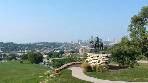 The Scout Pan Across to Kansas City Skyl... | Stock Video | Pond5
