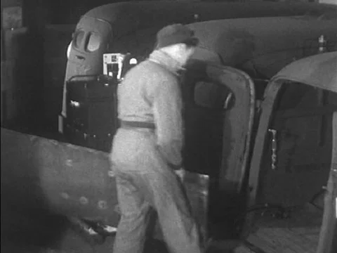 An SCR-299 radio transmitter is installe... | Stock Video | Pond5