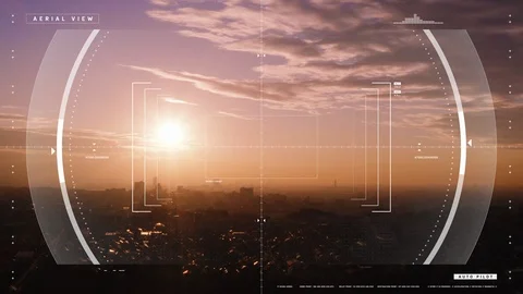 Screen of a drone controller. Head up di... | Stock Video | Pond5