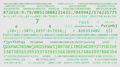 Screen of Green Random Numbers Character... | Stock Video | Pond5