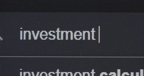 Screen search bar text typing: investmen... | Stock Video | Pond5