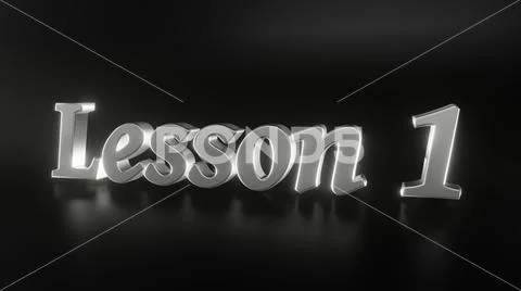 Screensaver for a video with the text Lesson 1. Metal letters on a ...