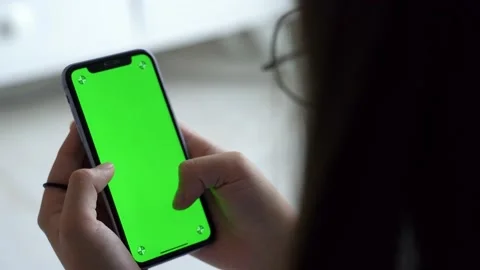scroll and text on green screen smartpho... | Stock Video | Pond5