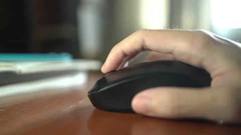 Scrolling the computer mouse with index ... | Stock Video | Pond5