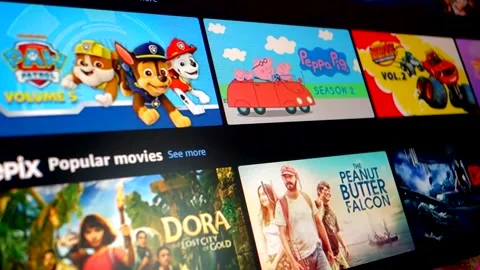 scrolling a screen with amazon Prime Vid... | Stock Video | Pond5