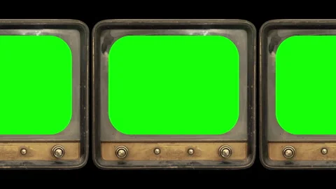 Scrolling TV old 1940s green screen | Stock Video | Pond5