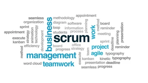 Scrum animated word cloud, text design a... | Stock Video | Pond5