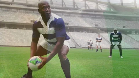 Scrum half placing rugby ball on pitch, ... | Stock Video | Pond5