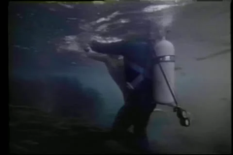 Scuba diver rescuing girl drowning in co... | Stock Video | Pond5