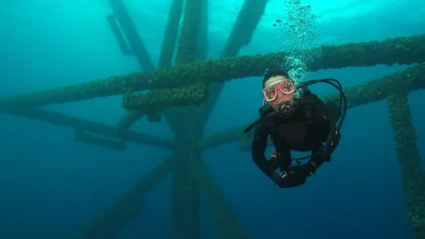 Underwater Oil Rig Stock Video Footage | Royalty Free Underwater Oil ...