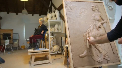 Sculptress Sculptor is modeling a realis... | Stock Video | Pond5