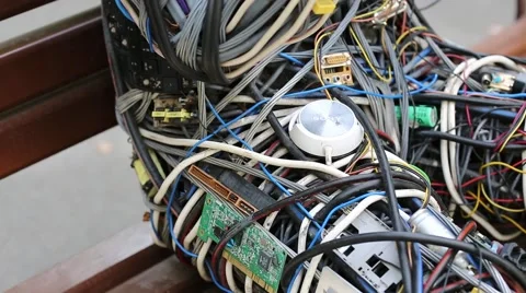 Sculpture of human, made of electric wir... | Stock Video | Pond5