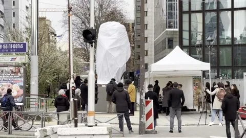 A sculpture to the poet Al-Maari commemo... | Stock Video | Pond5