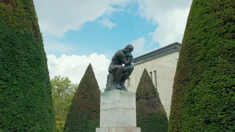 Sculpture of the thinker in the garden o... | Stock Video | Pond5