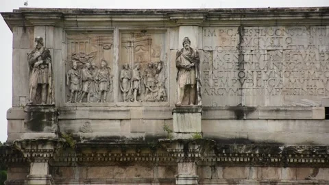Sculptures and bas-relief on the Arch of... | Stock Video | Pond5
