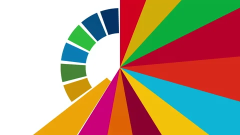 SDGs color wheel transition animation on... | Stock Video | Pond5