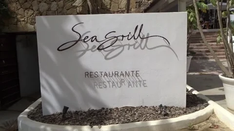 Sea Grill Restaurante Sign Cafe Bar Sunn... | Stock Video | Pond5