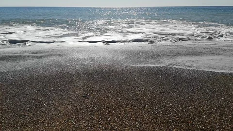 Sea horizon with sun flares and choppy w... | Stock Video | Pond5