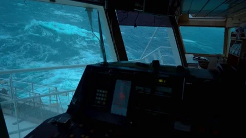 Sea storm. View to high wave from ship b... | Stock Video | Pond5
