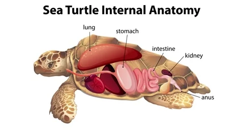 Sea Turtle Internal Anatomy Animation | Stock Video | Pond5