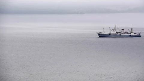 Sea vessel moving right to left. | Stock Video | Pond5