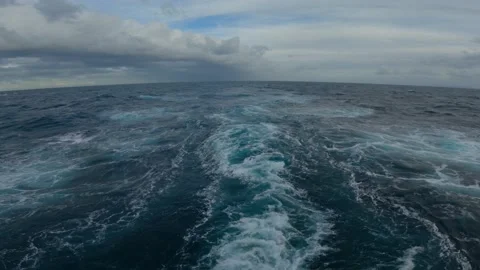 Sea. Wake of vessel. Water trace from sh... | Stock Video | Pond5