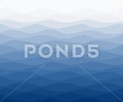 Sea water wavy blue gradients nautical background Illustration #259398056