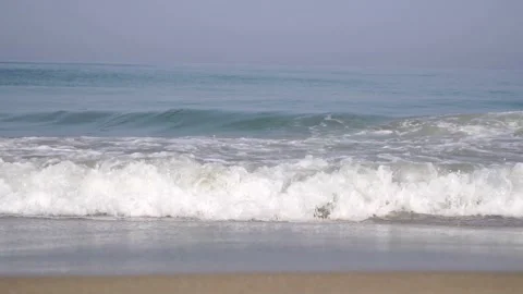 Sea wave, slow motion. Ocean coast, sand... | Stock Video | Pond5