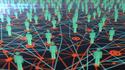 Seamless 3D people network map growing i... | Stock Video | Pond5