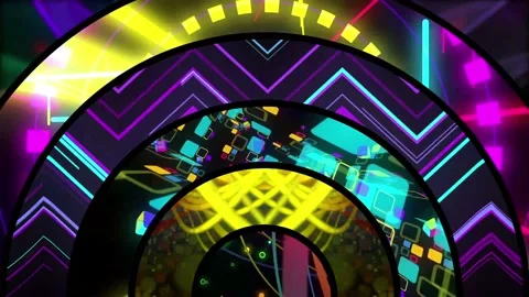 Seamless animation of colorful neon ligh... | Stock Video | Pond5