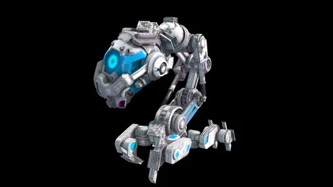 Seamless animation of a robot walking is... | Stock Video | Pond5