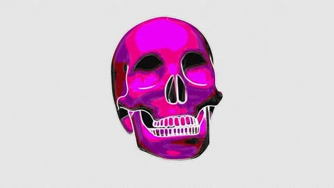 Seamless animation of a skull in halfton... | Stock Video | Pond5