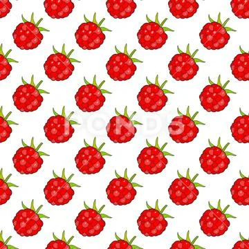 Seamless Background With Raspberries, Vector Image Ready For Your ...