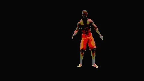 Seamless a dancing videogame bodybuilder... | Stock Video | Pond5