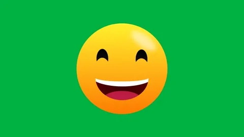 Seamless laughing emoji animation on gre... | Stock Video | Pond5