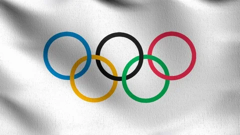 Seamless Loop 4K VDO. The Olympic flag u... | Stock Video | Pond5