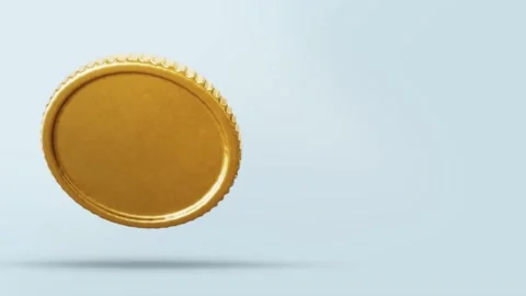 Seamless loop animation 3d coins on blue... | Stock Video | Pond5