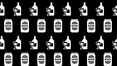 Seamless loop animation of Alcohol icons... | Stock Video | Pond5