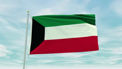 Seamless loop animation of the Kuwait fl... | Stock Video | Pond5