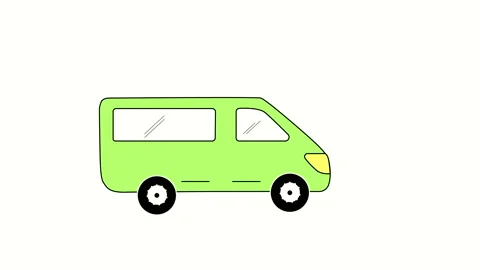 Seamless loop animation of minivan bus. ... | Stock Video | Pond5