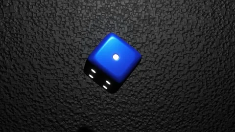 Seamless loop blue dice rotation on blac... | Stock Video | Pond5
