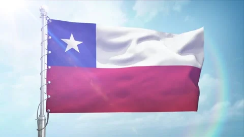 Seamless Loop Of chile Flag Side view In... | Stock Video | Pond5