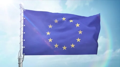 Seamless Loop Of European union Flag Sid... | Stock Video | Pond5