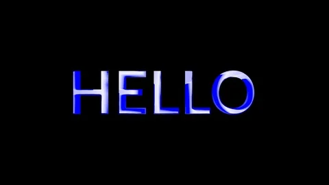 seamless loop HELLO blue and white text ... | Stock Video | Pond5