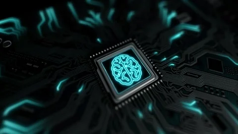 Seamless, loop, processor chip on AI art... | Stock Video | Pond5