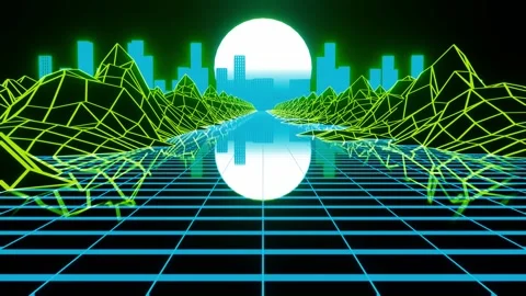 Seamless loop retro 1980s animation flyi... | Stock Video | Pond5